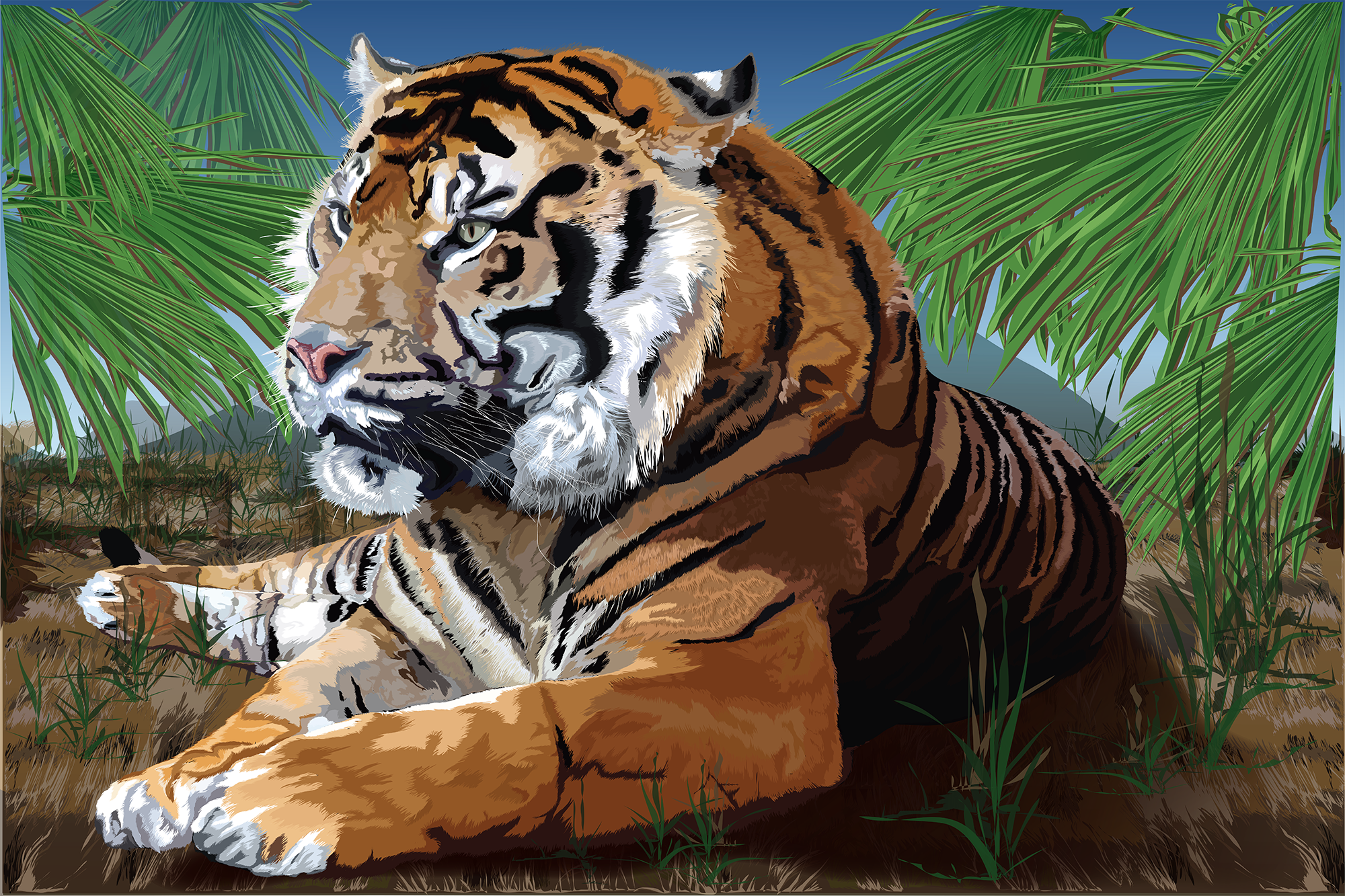 Siberian Tiger - Ghost - Trio Designs